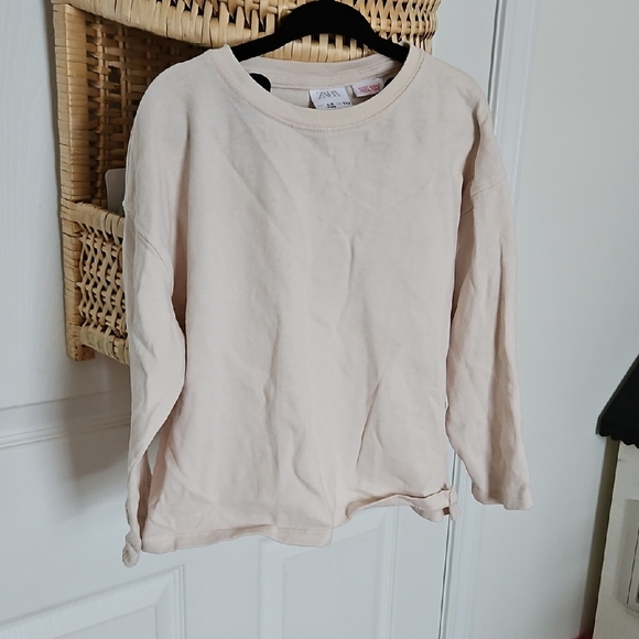 Zara | Shirts & Tops | Zara Soft Pink Medium Weight Long Sleeve Top ...